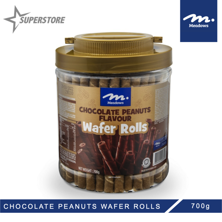 Meadows Wafer Rolls Chocolate Peanuts Flavoured 700g | Lazada PH