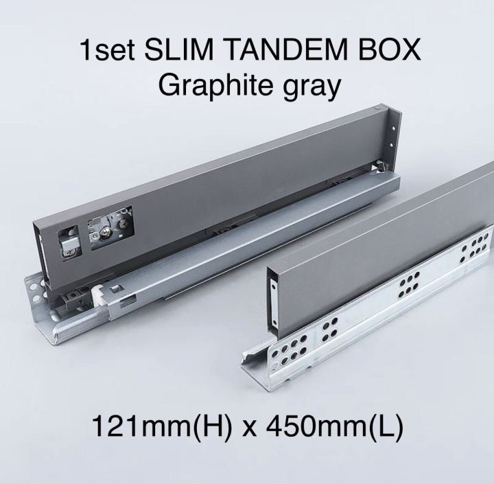 1104 SLIM TANDEM BOX with soft close drawer guide for (18mm board) | Lazada PH