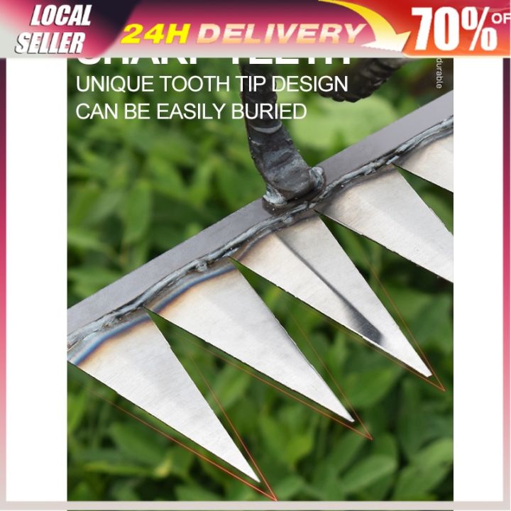 4-7 teeth Weeding Rake Steel Gardening Hoe Farm Tool Soil Harrow Clean ...