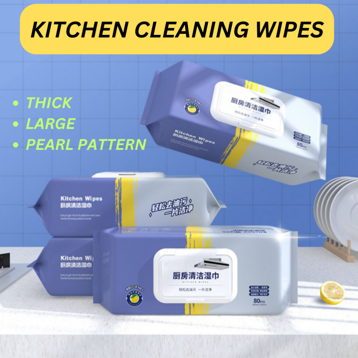 80Pcs Disposable Kitchen Cleaning Wet Tissue Wet Paper Kitchen Tower ...