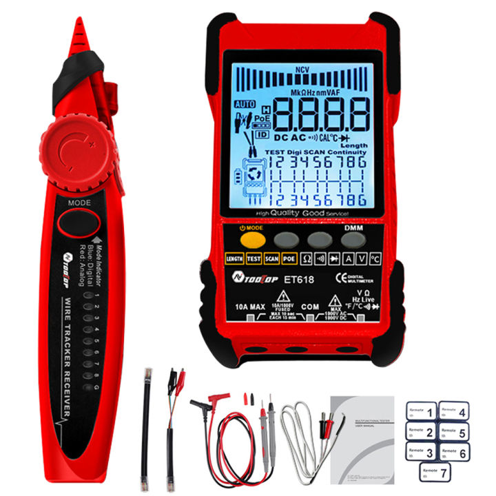 Handheld Portable 2in1 Network Cable Tester Multimeter LCD Display with ...