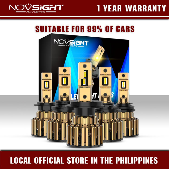 Novsight F03Y 70W 15000LM foglamp LED headlight bulbs kit warranty Fog lights 3000K Yellow Light ...
