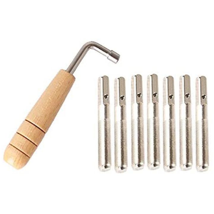 7Pcs Tuning Pins with L-Shape Tuning Wrench for Lyre Harp Strings and ...