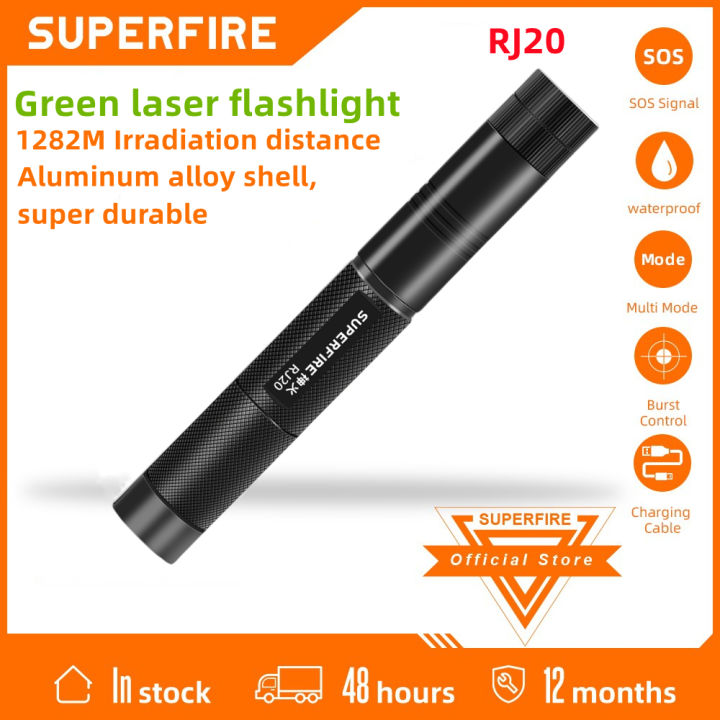 SUPERFIRE ตัวชี้เลเซอร์ RJ20 USB ชาร์จไฟฉาย 77g อลูมิเนียมแบบพกพาไฟฉาย ...