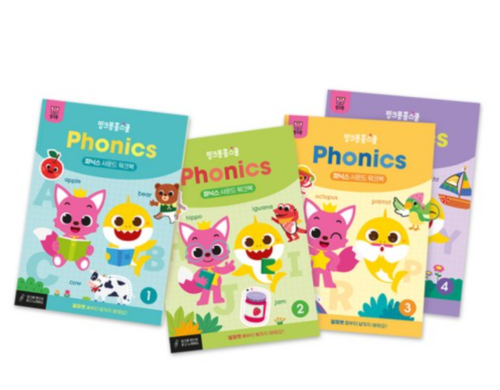 Pinkfong Baby Shark English Phonics Learning Book X 4 books Alphabet ...