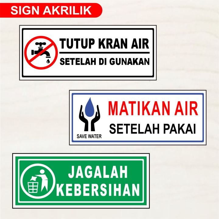 Sign Akrilik Papan Tanda Peringatan Kebersihan Kamar Mandi | Lazada ...