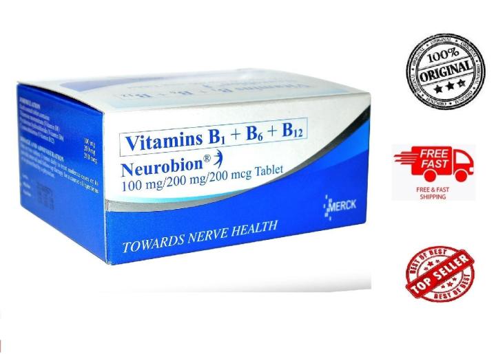 NEUROBION Vitamin B1 100mg+B6 200mg+B12 200mcg -box of 100 tablet ...
