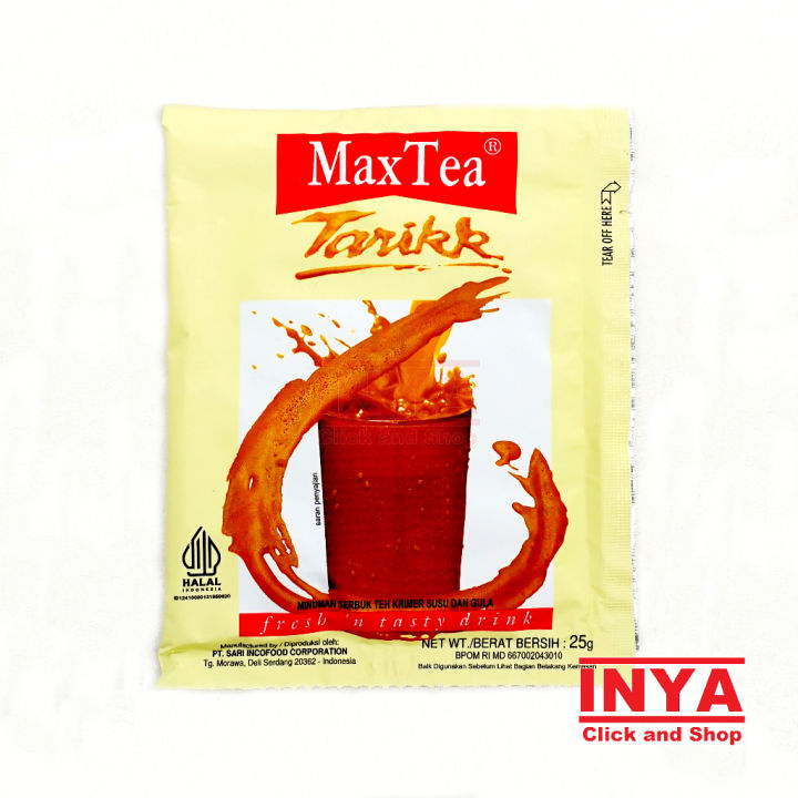 Max Tea Tarikk 25gr Sachet - Minuman Serbuk - Milk Tea Powder Drink ...