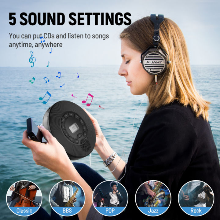 Portable CD Player with Speakers & FM Transmitter DESOBRY Compact CD ...