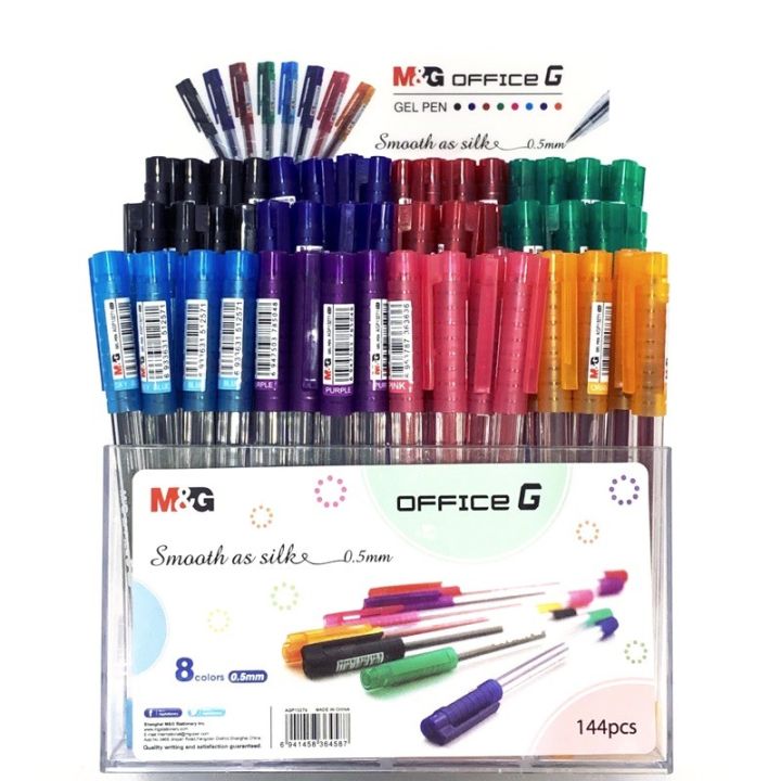 M&G office Gel Pen 144 pieces with free canister | Lazada PH