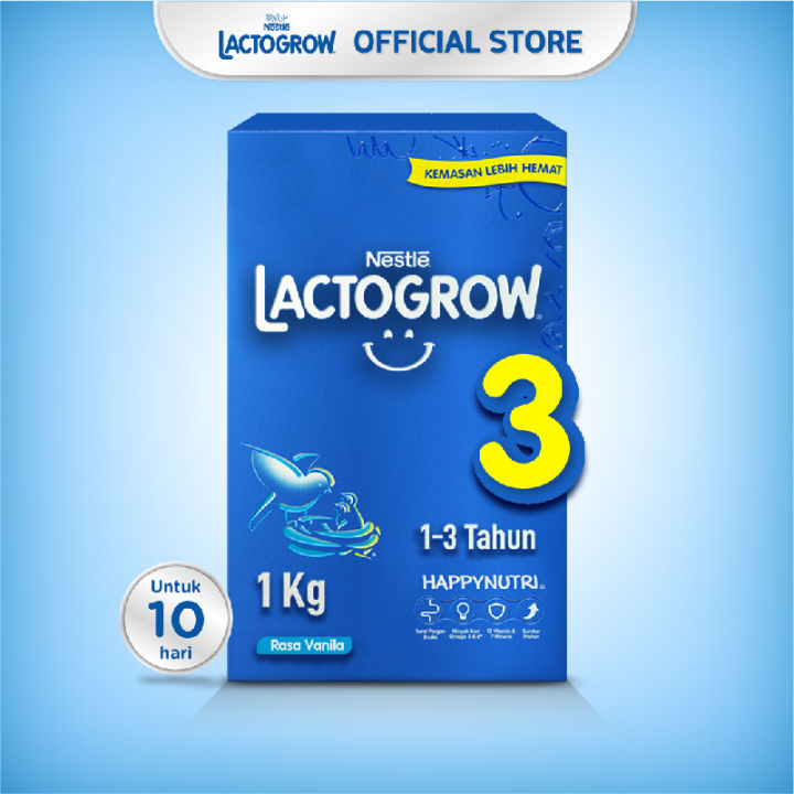Nestlé LACTOGROW 3 Vanilla Susu Pertumbuhan Anak 1-3 Tahun Box 1Kg ...