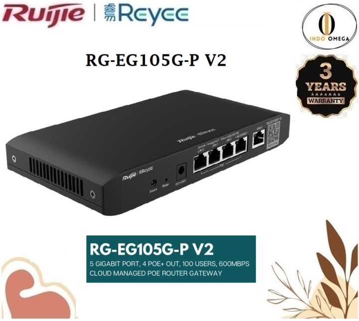 Ruijie RG-EG105G-P EG105G P V2 Series Gigabit Cloud Managed Router | Lazada Indonesia