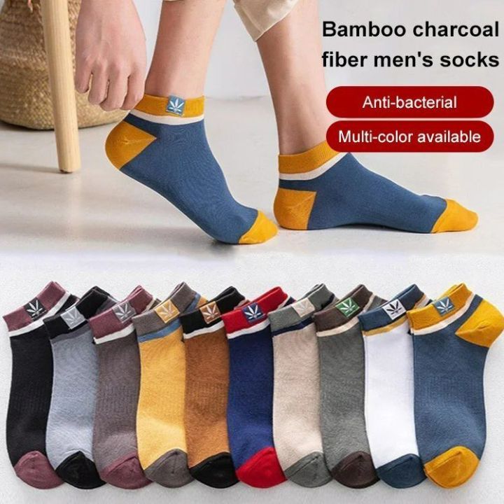 LOKOM 10pairs Men's cotton sweat-absorbing anti-odor low-cut socks CSWZ ...