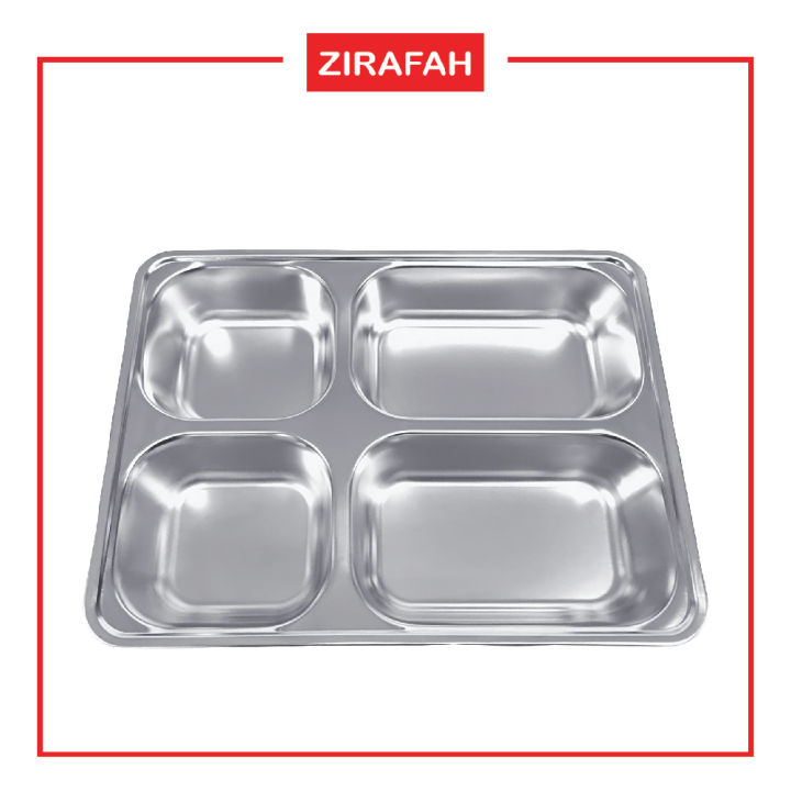Stainless Steel Compartment Tray with Cover | Lazada