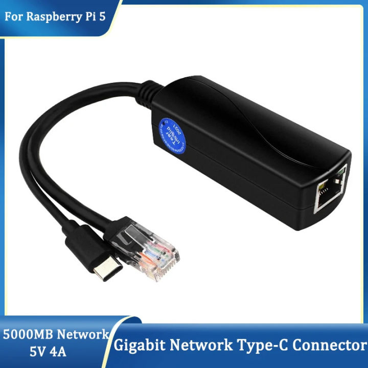 Raspberry pi 5v 4a usb type c poe separator 1000mbps gigabit poe ...