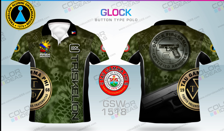 GLOCK PPSA TAU GAMMA PHI 1968 Full Sublimation Polo Shirt（free custom ...