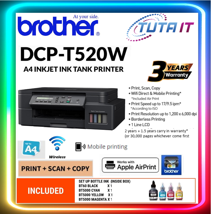 Brother DCP-T520W Ink Tank Printer | Lazada