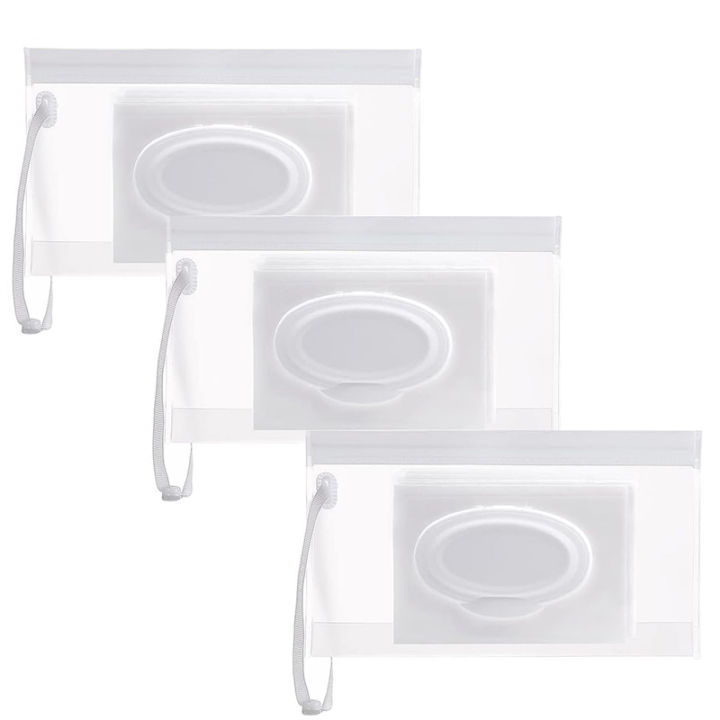 3Pcs Refillable Reusable Wet Tissue Holder Baby Wipes Pouch Dispenser ...