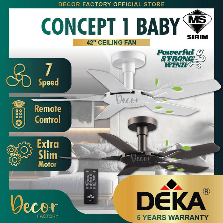 DEKA Fan DEKA CONCEPT 1 BABY 42" 5 Blades 7 Speed Forward + Reverse DC ...