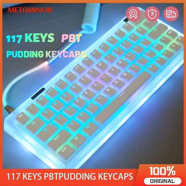117Keys PBT Pudding Keycaps OEM Profile Transparent Keycap Backlit For ...