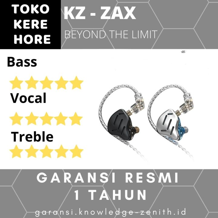 Knowledge Zenith KZ ZAX HiFi 7 Drivers 6 BA + 1DD earphone with MIC | Lazada Indonesia