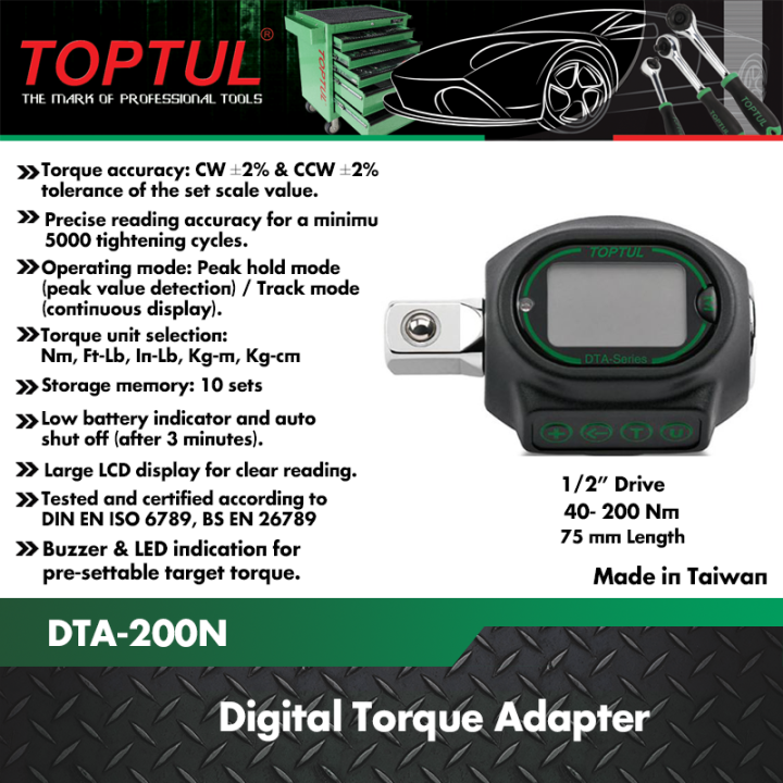 Toptul Digital Torque Adaptor DTA-200N | Lazada PH