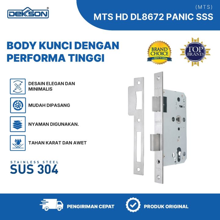 DEKKSON Mortise Lock Interlatch Rumah Kunci MTS IL DL 8672 SUS 304 ...