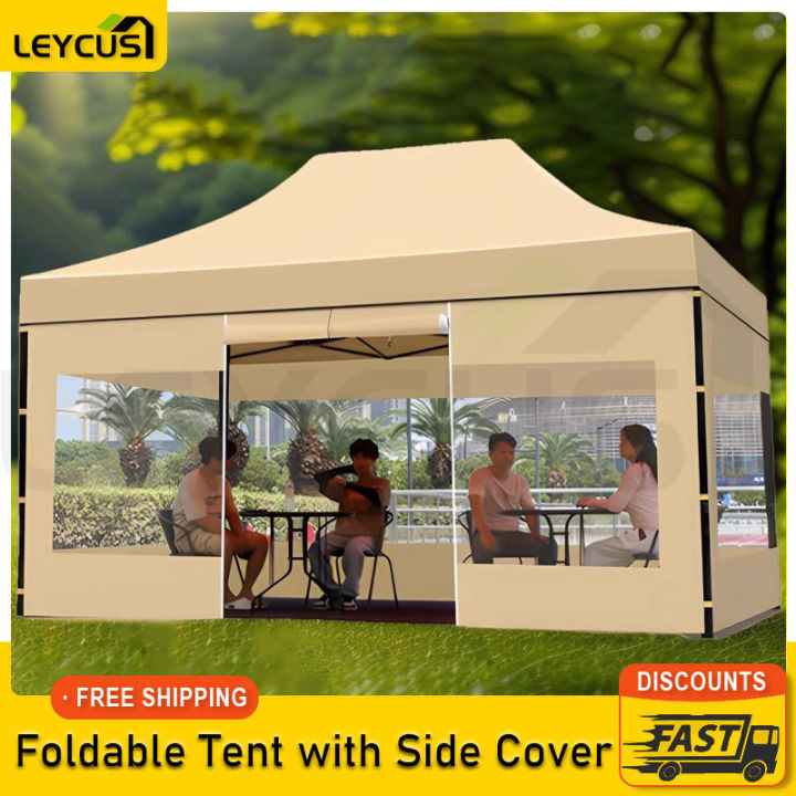 Foldable Retractable Tent with Side Cover and Door 3x4.5M Outdoor Tent ...