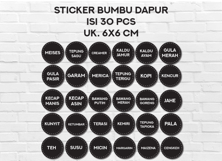STICKER BUMBU DAPUR / LABEL NAMA STICKER DAPUR / STICKER PANTRY ...