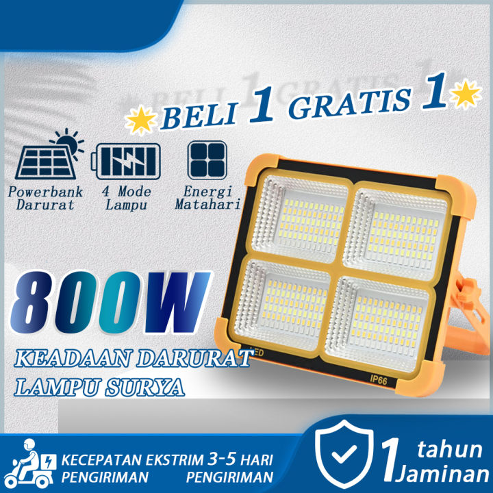 【beli1gratis1】800W Lampu Emergency Led Multifungsi power bank solar ...