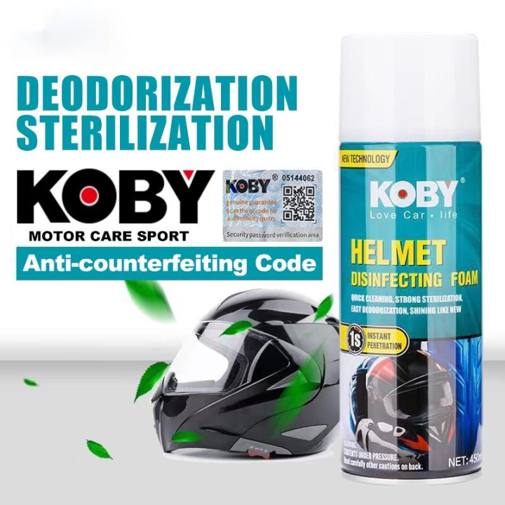Original Koby Helmet 450ml Disinfecting Foam Spray and 20ml Anti Rain ...