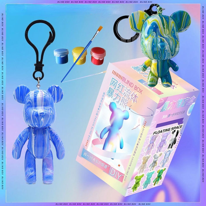 DIY Fluid Bear Handmade Violent Bear Personality Model Ornaments Fluid ...