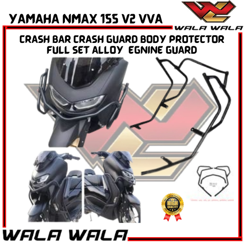 YAMAHA NMAX 155 V2 VVA CRASH BAR CRASH GUARD BODY PROTECTOR FULL SET ...