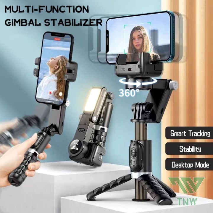 TNW Q18 4in1 Gimbal stabilizer 360° Rotation Tripod with Face/Object ...