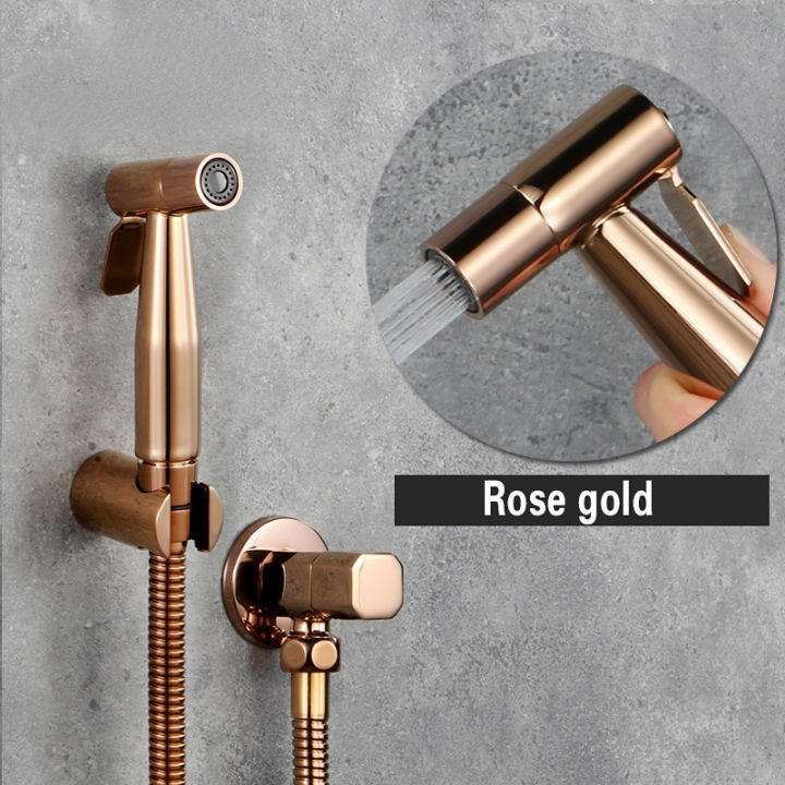 Hand Held Bidet Toilet Sprayer Rose Gold Stainless Steel Douche Kit ...