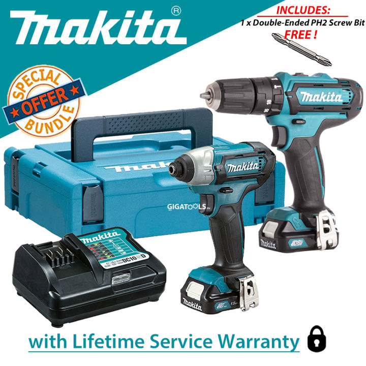 Makita HP333D Cordless Hammer / Impact Driver Drill 3/8" and Makita ...