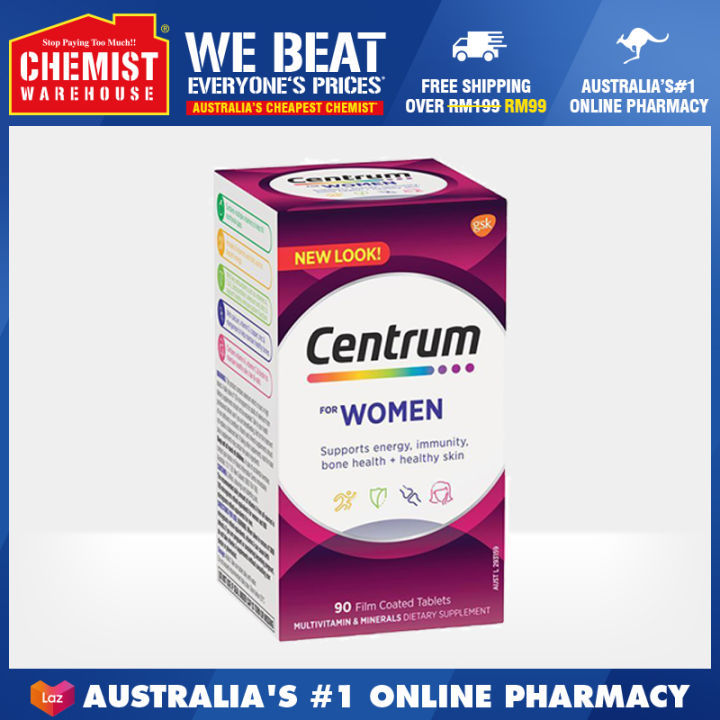 Centrum For Women 90 Tablets Exclusive Size Multivitamin & Multimineral ...