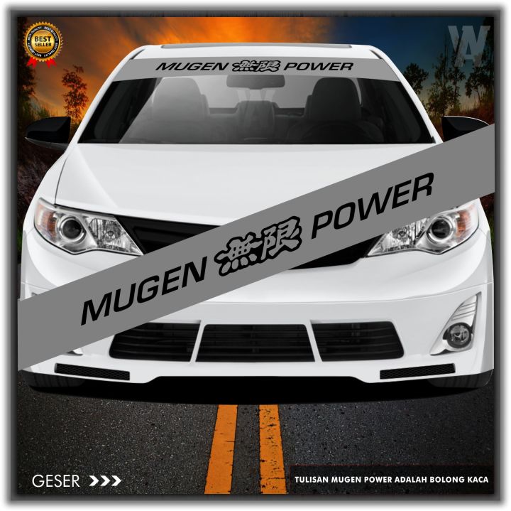 STIKER MUGEN POWER UNTUK KACA MOBIL DEPAN UNIVERSAL 130 CM X 20 CM ...