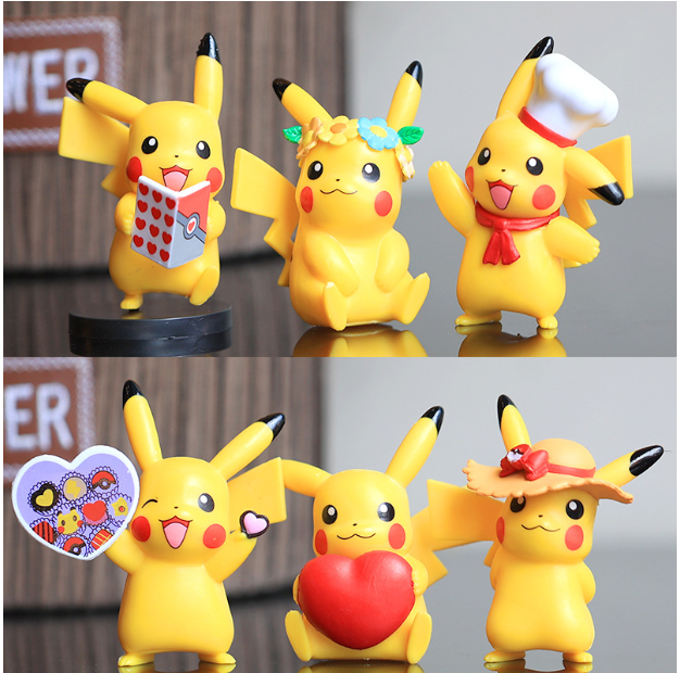[Hoàn Tiền 10%]Mô Hình 6 Nhân Vật Pikachu, Phim Hoạt Hình Pokemon 6 Tư ...