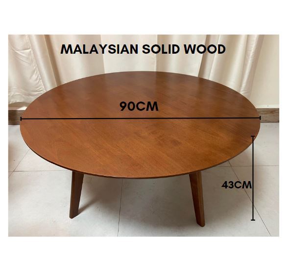Yali Home Center Table Solid Wood Coffee table round malaysian wood ...