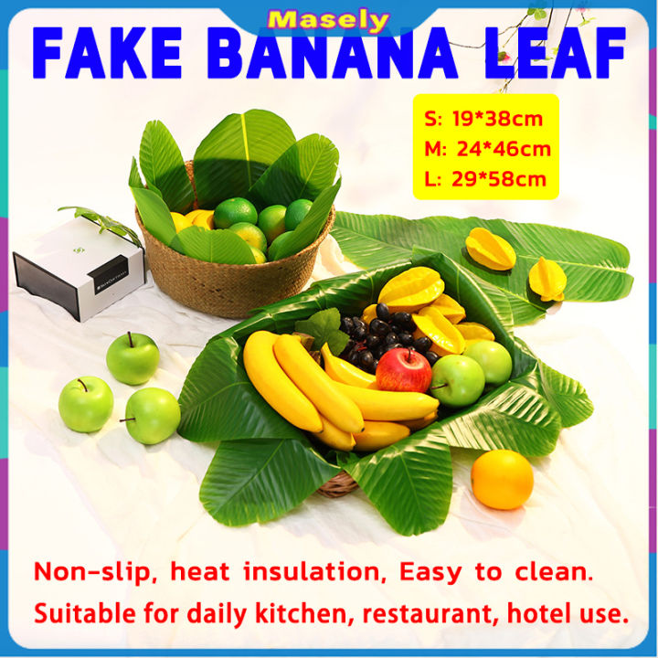 Masely Fake banana leaf Artificial banana leaf Fake banana leaf S/M/L ...