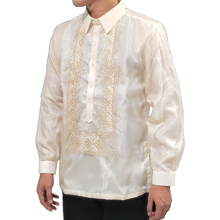 【New Style】 MEN'S PREMIUM Barong tagalog pinya organza embroided with ...