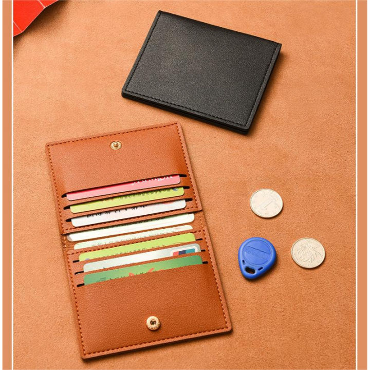 Leather Card Bag Slim And Compact Bank ID Card Case Driver's License ...