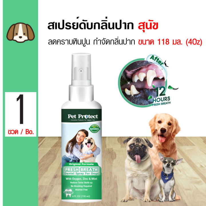 Pet Protect Dog Dental Spray สเปรย์ดับกลิ่นปากสุนัข สูตร Original ช่วย ...