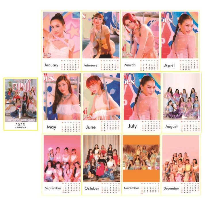 Philippines girl group BINI P-Pop calendar 2025 New Year calendar ...