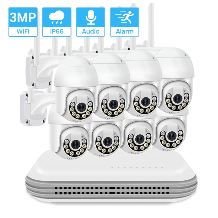 Hamrol New 3MP 8CH Wireless CCTV System Mini NVR HD PTZ IP Camera WiFi ...