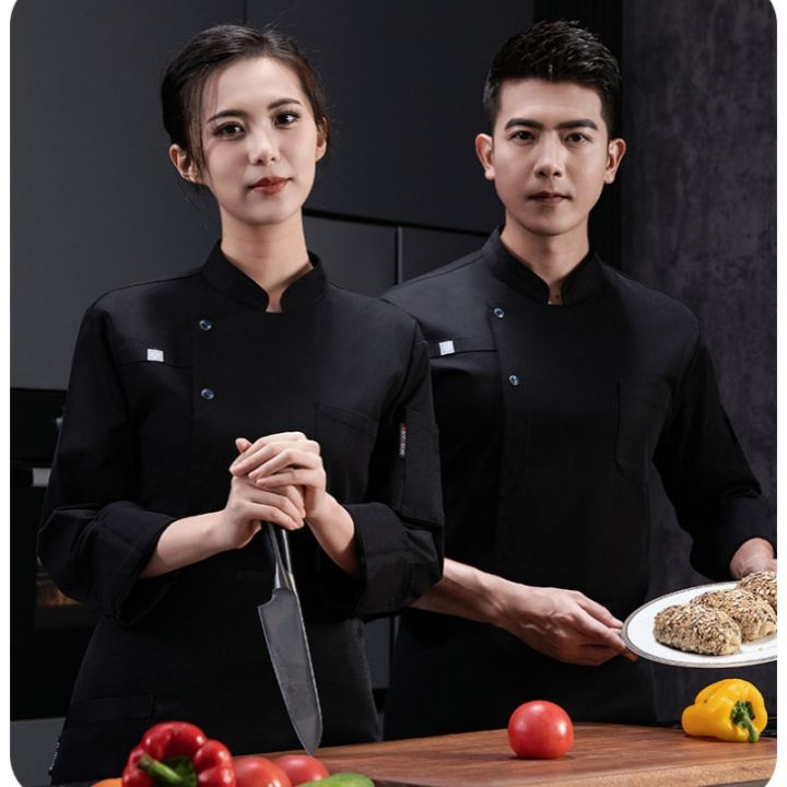 Chef Uniform Chef Jacket Long Sleeve Chef Uniform Multi Pocket Single ...