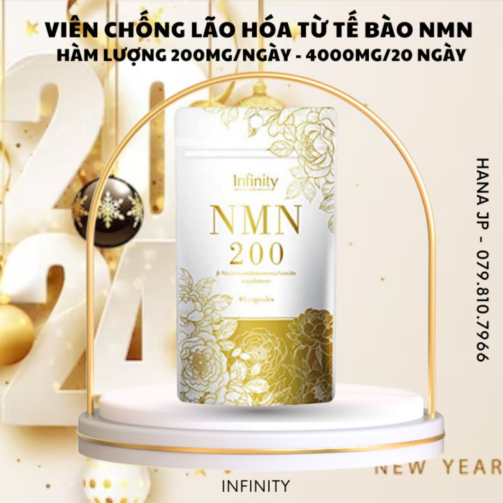 (Nội địa Nhật) Viên Uống NMN 200+ - tổng 4000mg NMN INFINITY 20 ngày - 200mg NMN/ngày - SẢN PHẨM ...