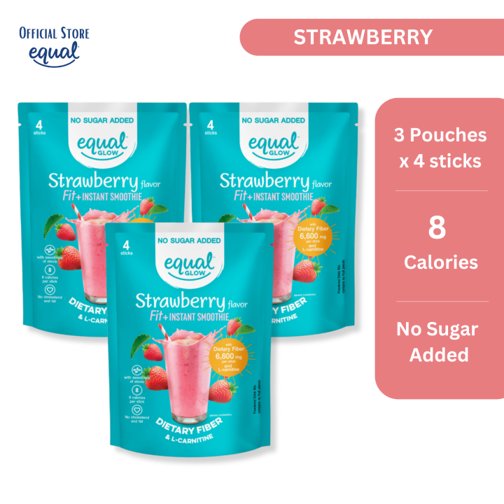 Equal Glow Strawberry Flavor x 3 Pouches - Vita+ Instant Drink with ...