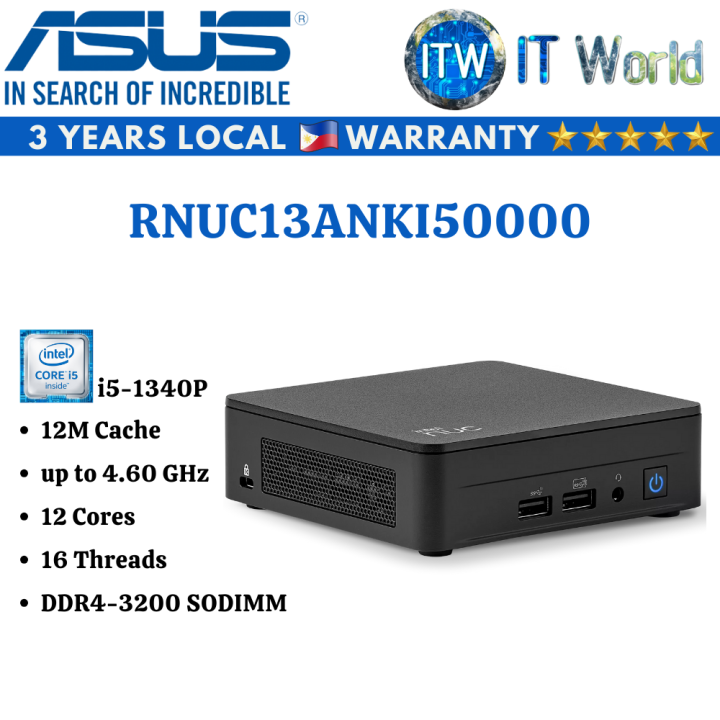 ASUS NUC 13 Pro Kit NUC13ANHi5 i5-1340P Slim Barebone System Arena Canyon (RNUC13ANKI50000 ...